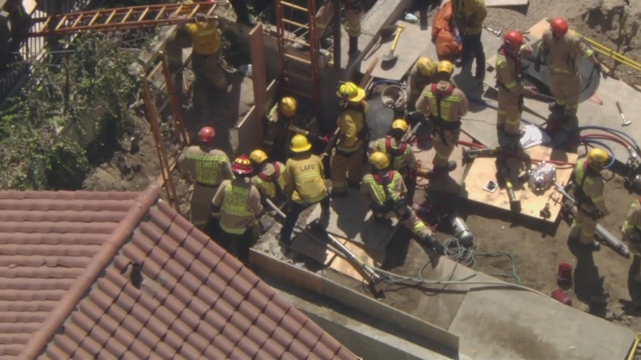 Construction worker trapped in deep trench at Los Feliz home Construction worker trapped in deep trench at Los Feliz home