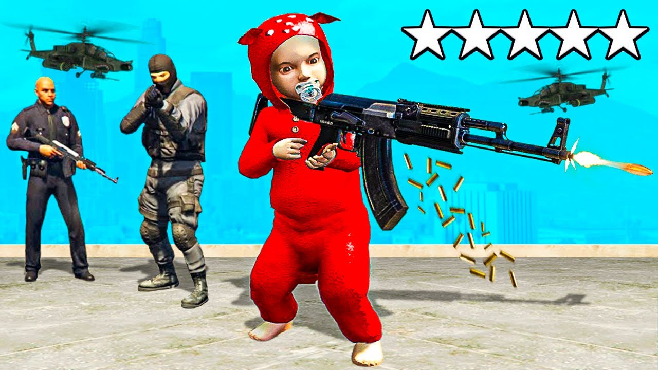 Playing GTA 5 as a Newborn Baby Cute Chaos