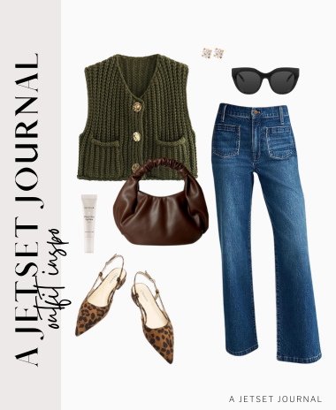 Five Simple Outfits With Sweater Vest and Jeans