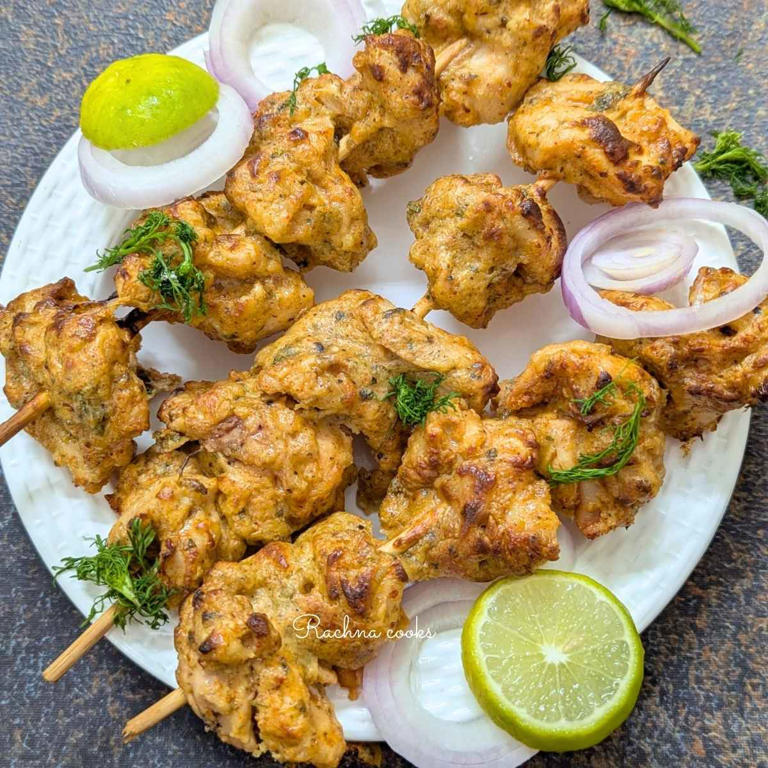 Chicken Malai Tikka in Air Fryer and Stove Top