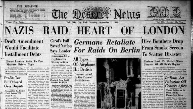 Deseret News archives: Nazis began bombing England’s capital city, but ...