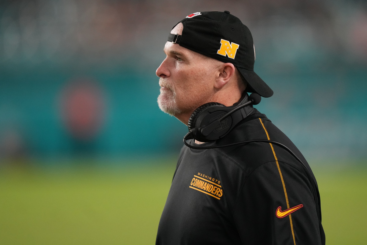 Commanders Coach Dan Quinn Reacts After Being Left Bloodied After Hit ...