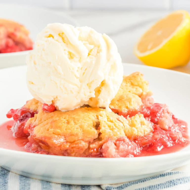 Fresh strawberry cobbler