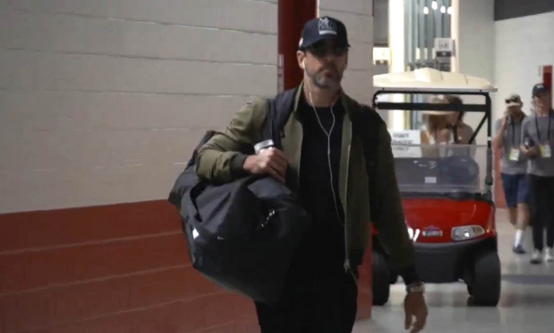 Aaron Rodgers arrives for New York Jets vs. San Francisco 49ers as QB ... Aaron Rodgers arrives for New York Jets vs. San Francisco 49ers as QB ...