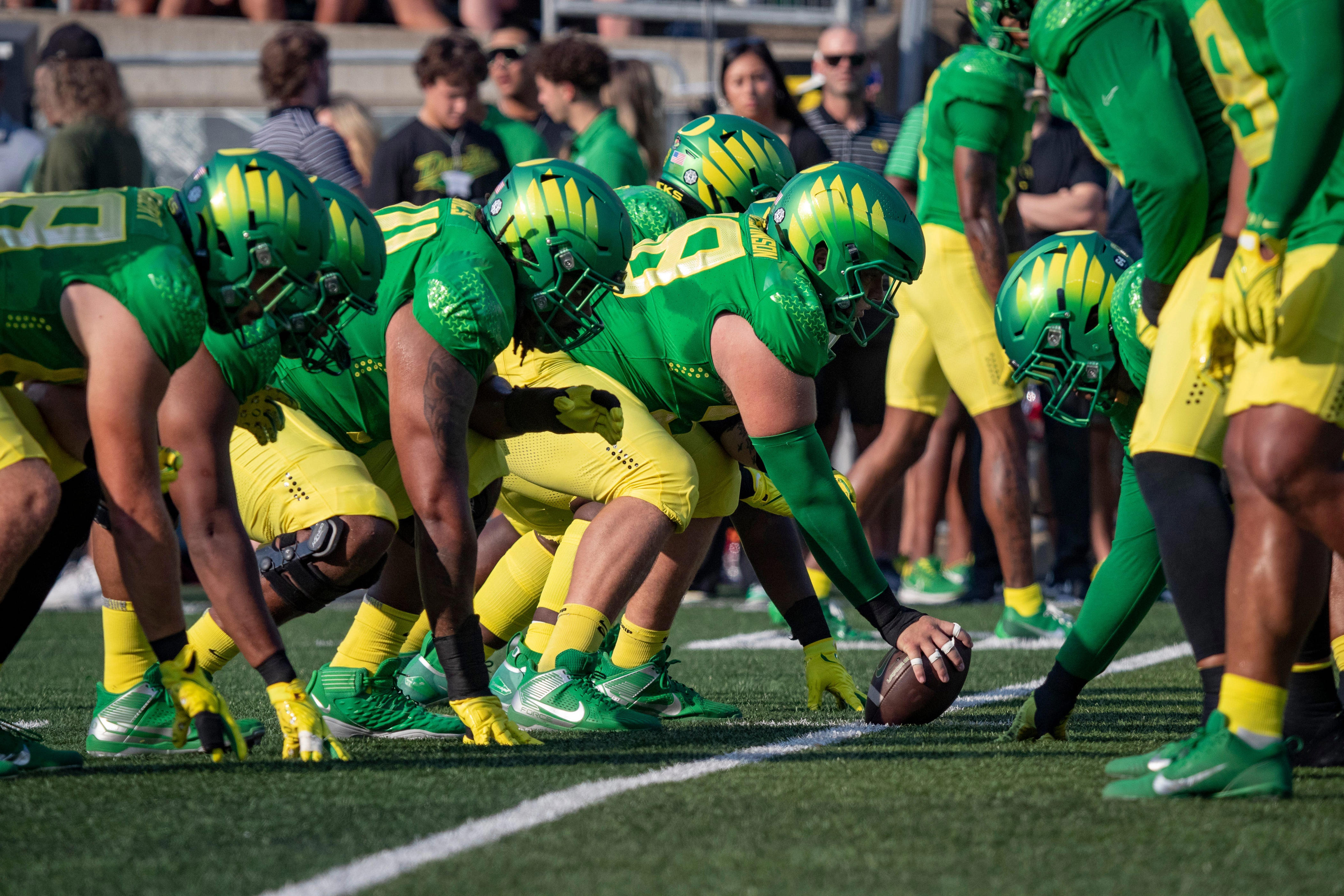 PFF says Oregon has one of the top offensive lines in the country