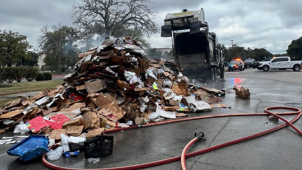 Garbage truck fire shuts down Cedar Park intersection Garbage truck fire shuts down Cedar Park intersection
