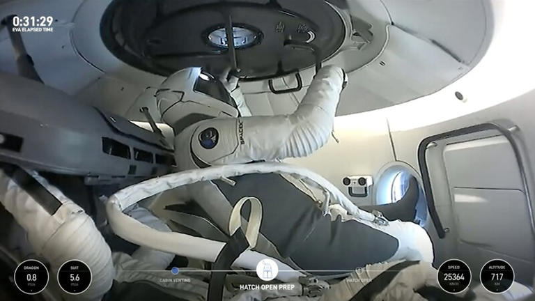 Watch Spacexs Polaris Dawn Crew Completes First Ever Private Spacewalk