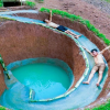 Building the Ultimate Water Slide House with Underground Pool ...