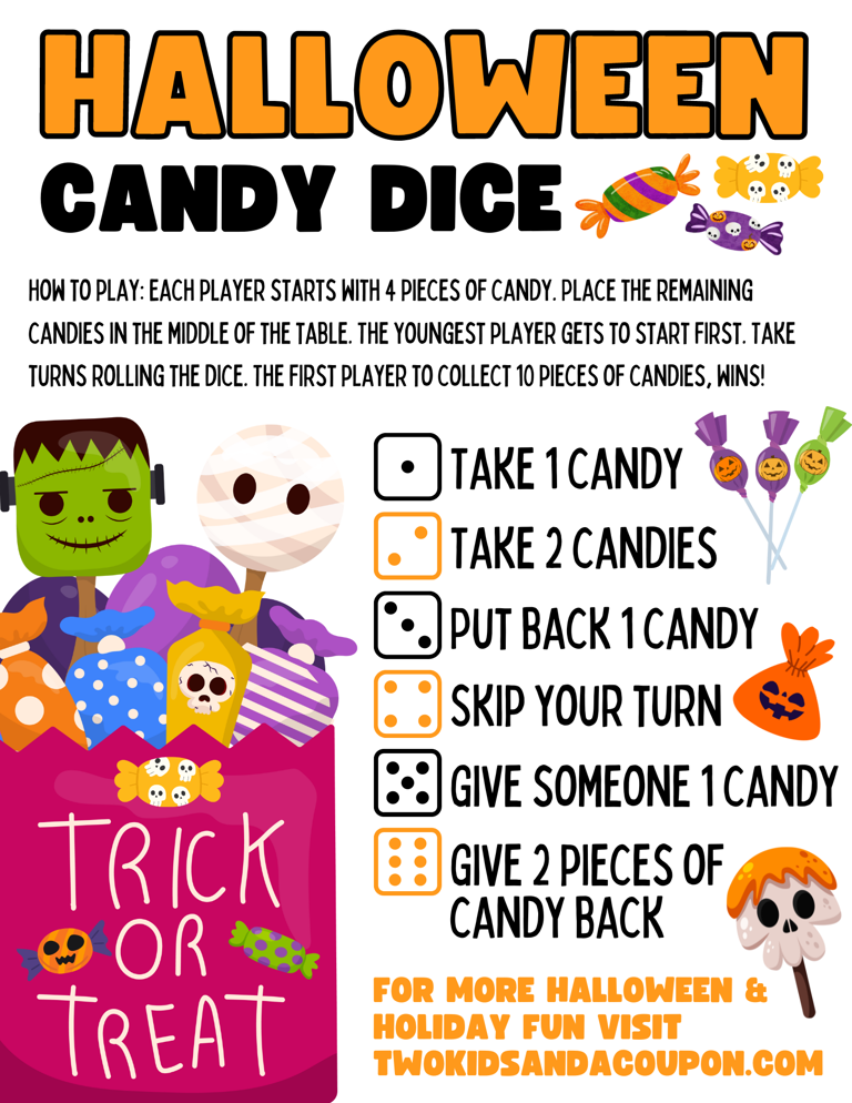 Halloween Printable Roll a Pumpkin Game