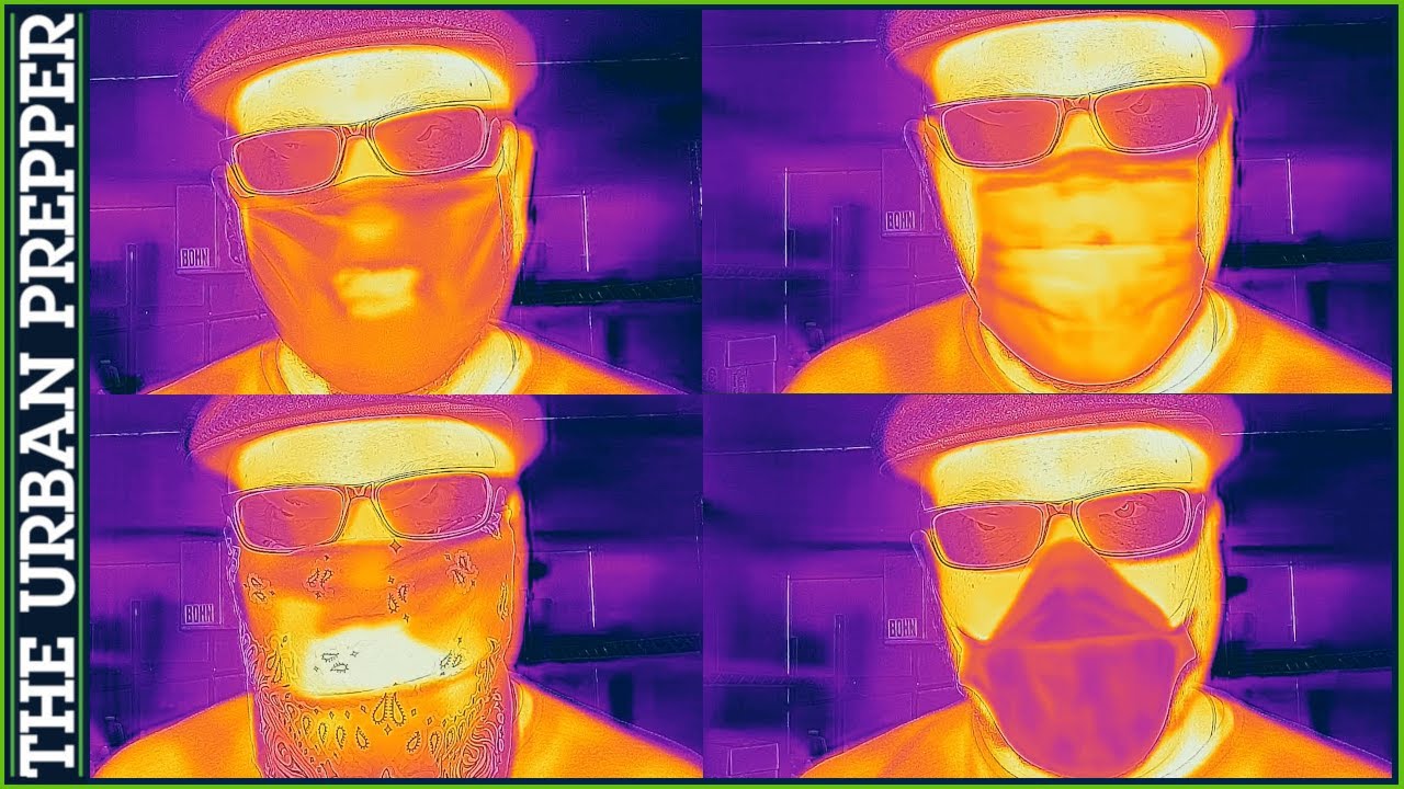 Showing what masks look like through thermal imaging