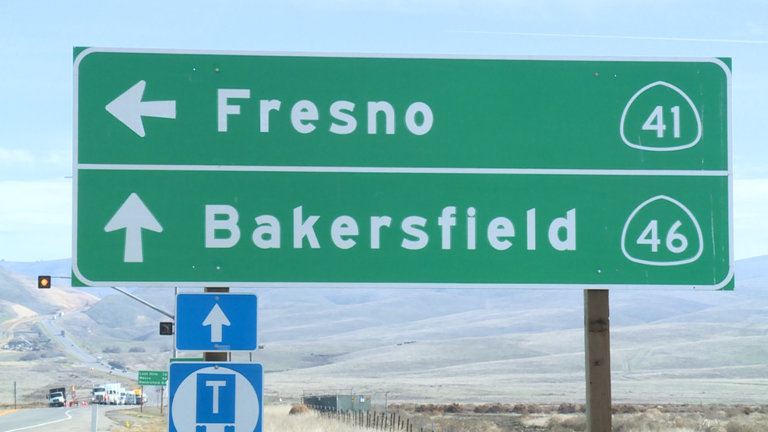 Construction underway on Hwy 41/46 'Wye' south of Kettleman City