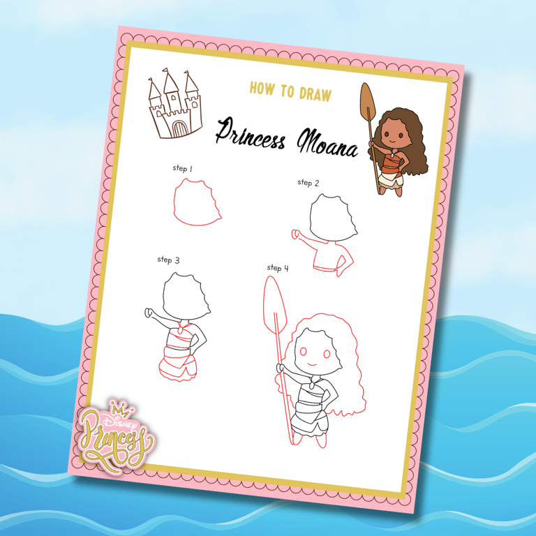 How To Draw Moana (with free printable)
