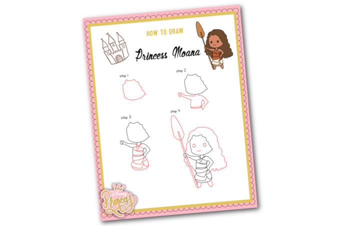 How To Draw Moana (with free printable)