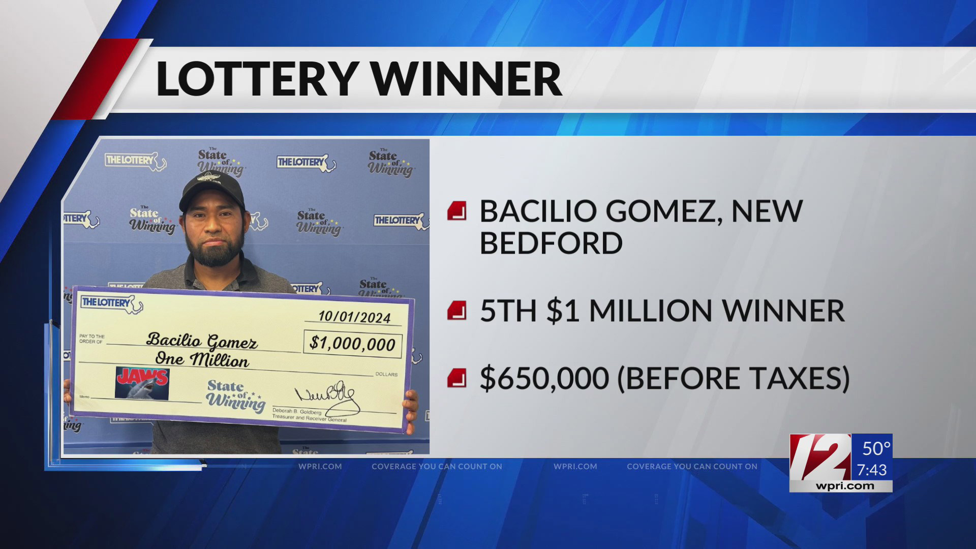 New Bedford man wins $1M on ‘JAWS’ scratch ticket New Bedford man wins $1M on ‘JAWS’ scratch ticket
