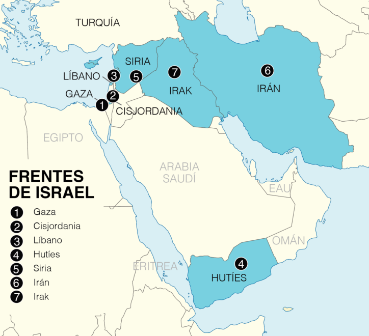 La guerra total entre Israel e Irán, en mapas