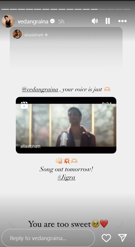 Vedang Raina's 'Jigra' title track earns unwavering love from Khushi ... Vedang Raina's 'Jigra' title track earns unwavering love from Khushi ...