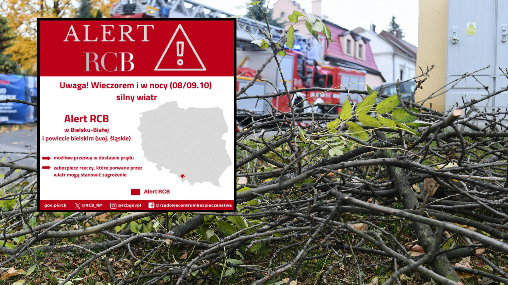 Wichura na południu Polski. Jest alert RCB. Wichura na południu Polski. Jest alert RCB.