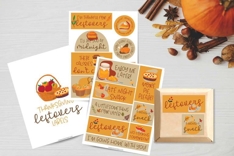 Free Printable Thanksgiving Leftover Labels for Leftovers