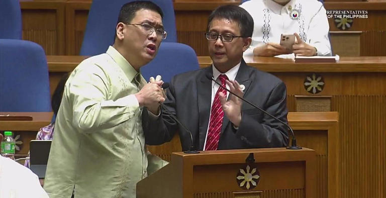 Solons tussle over mic during plenary debates on DOH’s 2025 budget Solons tussle over mic during plenary debates on DOH’s 2025 budget