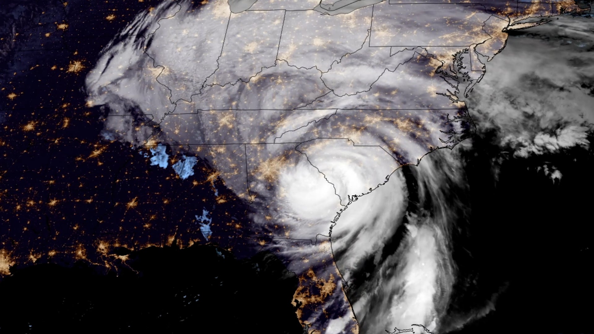 Hurricane Helene’s Landfall Seen On Satellite
