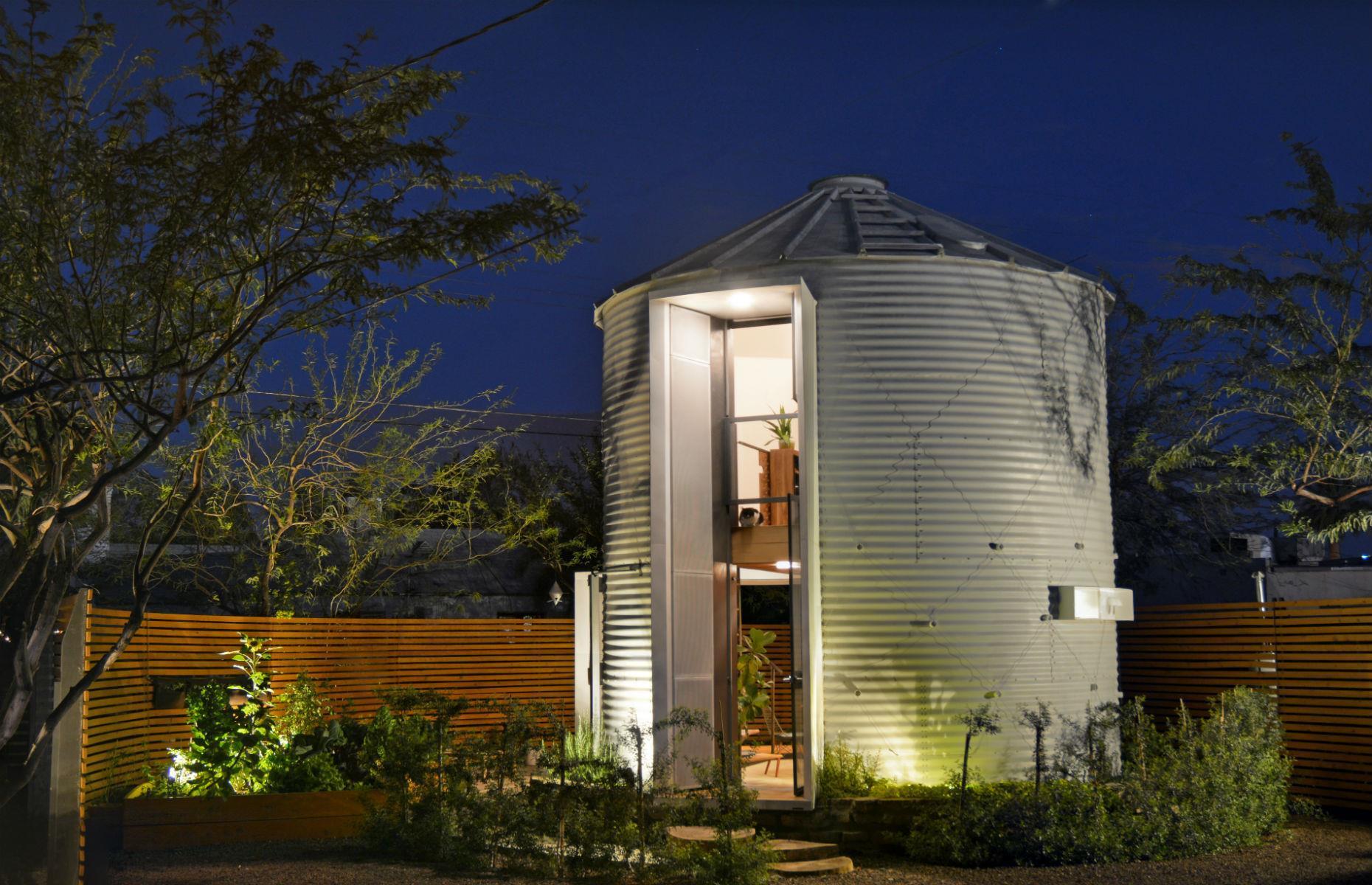 Inside the grain silo that was transformed into a stylish tiny home