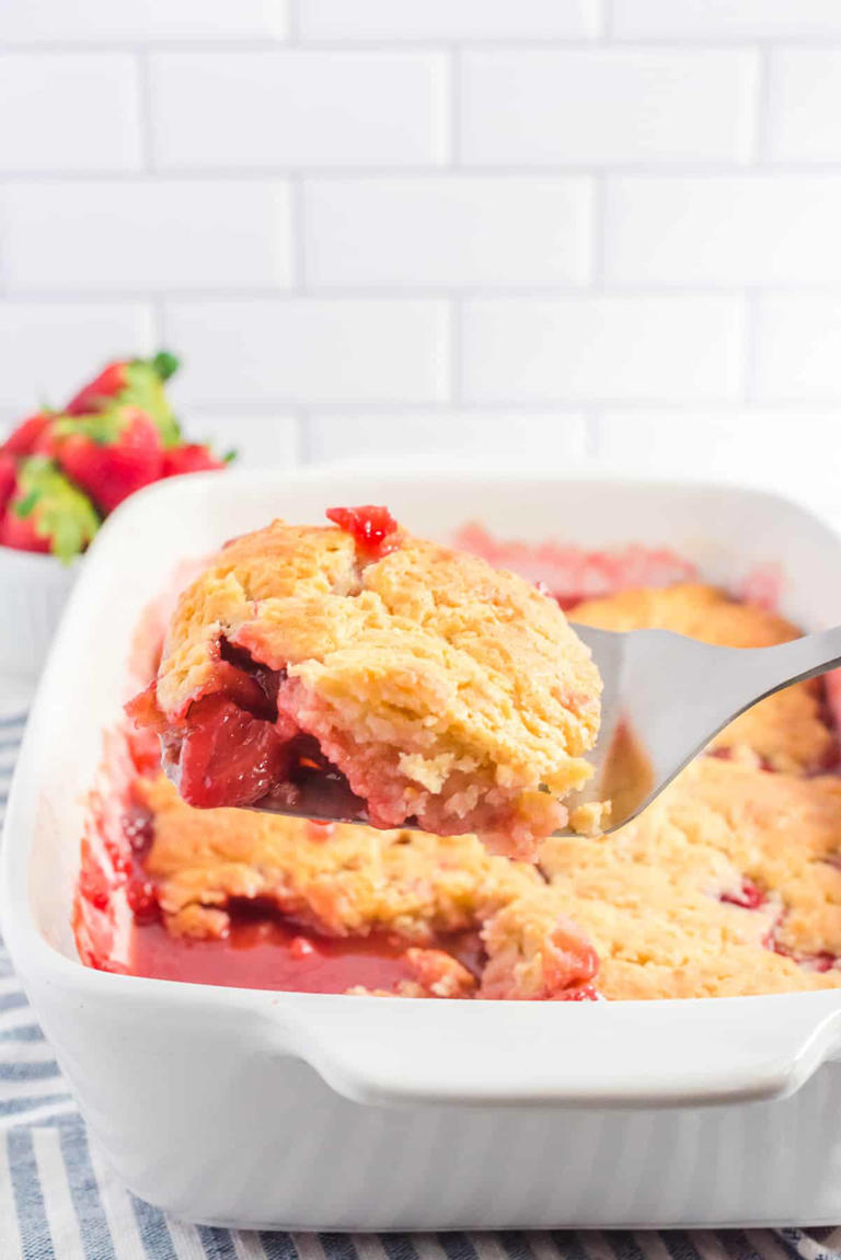 Fresh strawberry cobbler