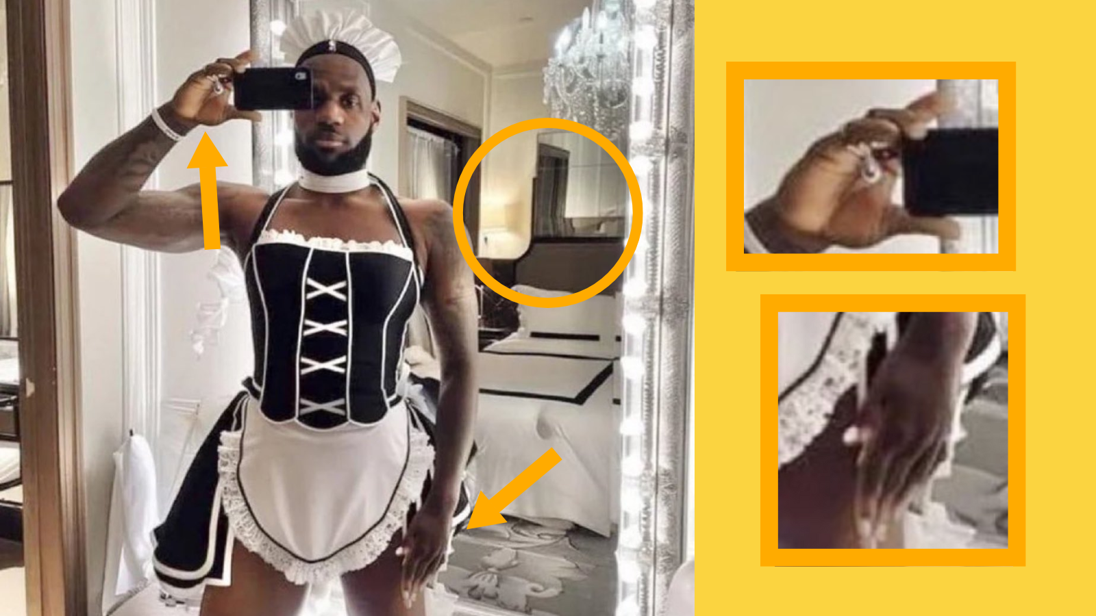Claim photo shows LeBron James in French maid outfit skirts around the ...