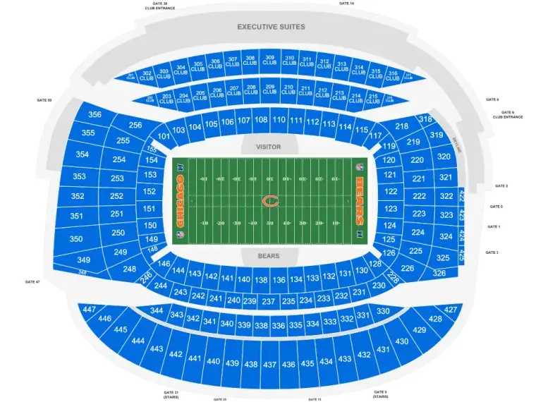 Soldier Field Stadium Guide: Full Bears and concerts schedule, seat map ...