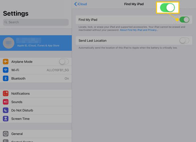 How to Turn 'Find My iPad' On or Off