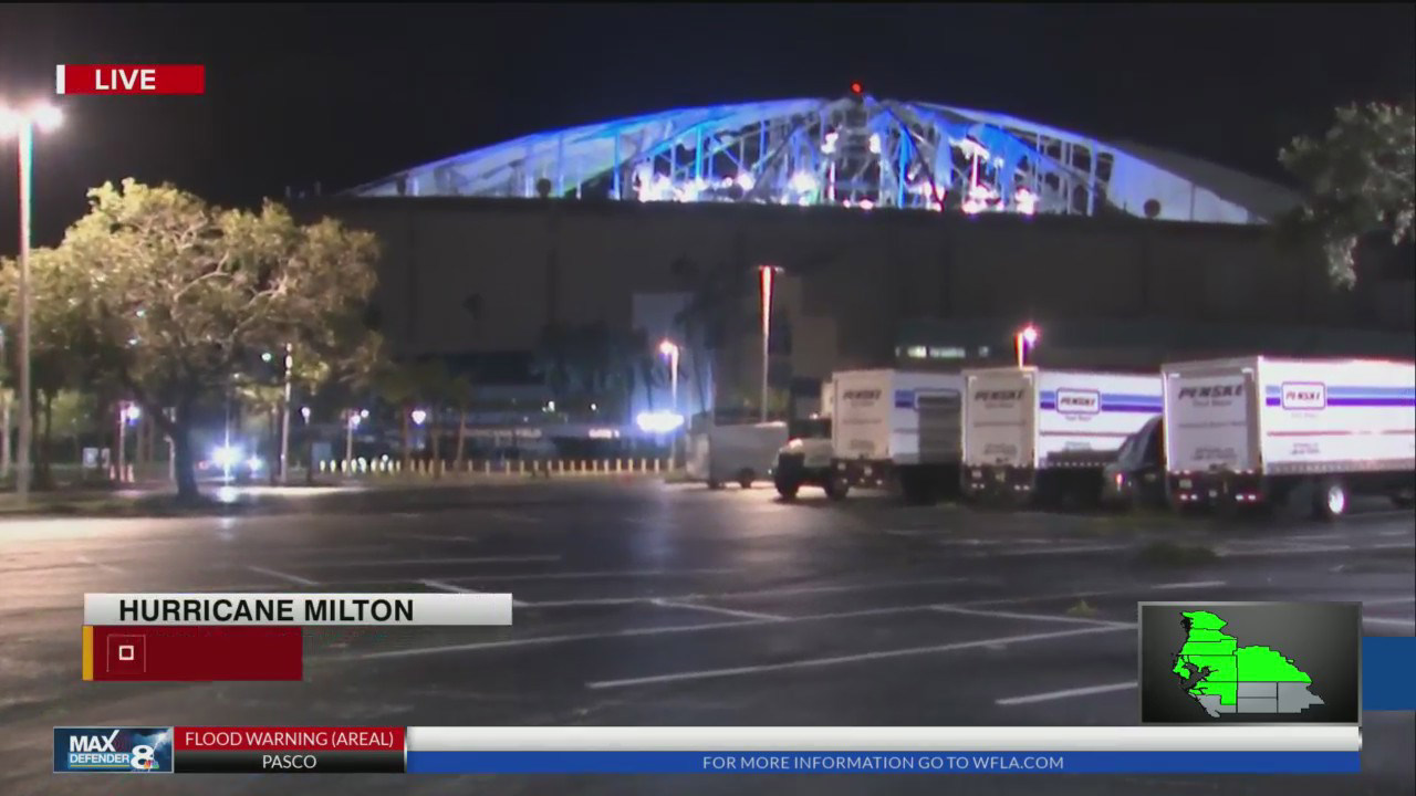 Hurricane Milton tears roof off Tropicana Field Hurricane Milton tears roof off Tropicana Field