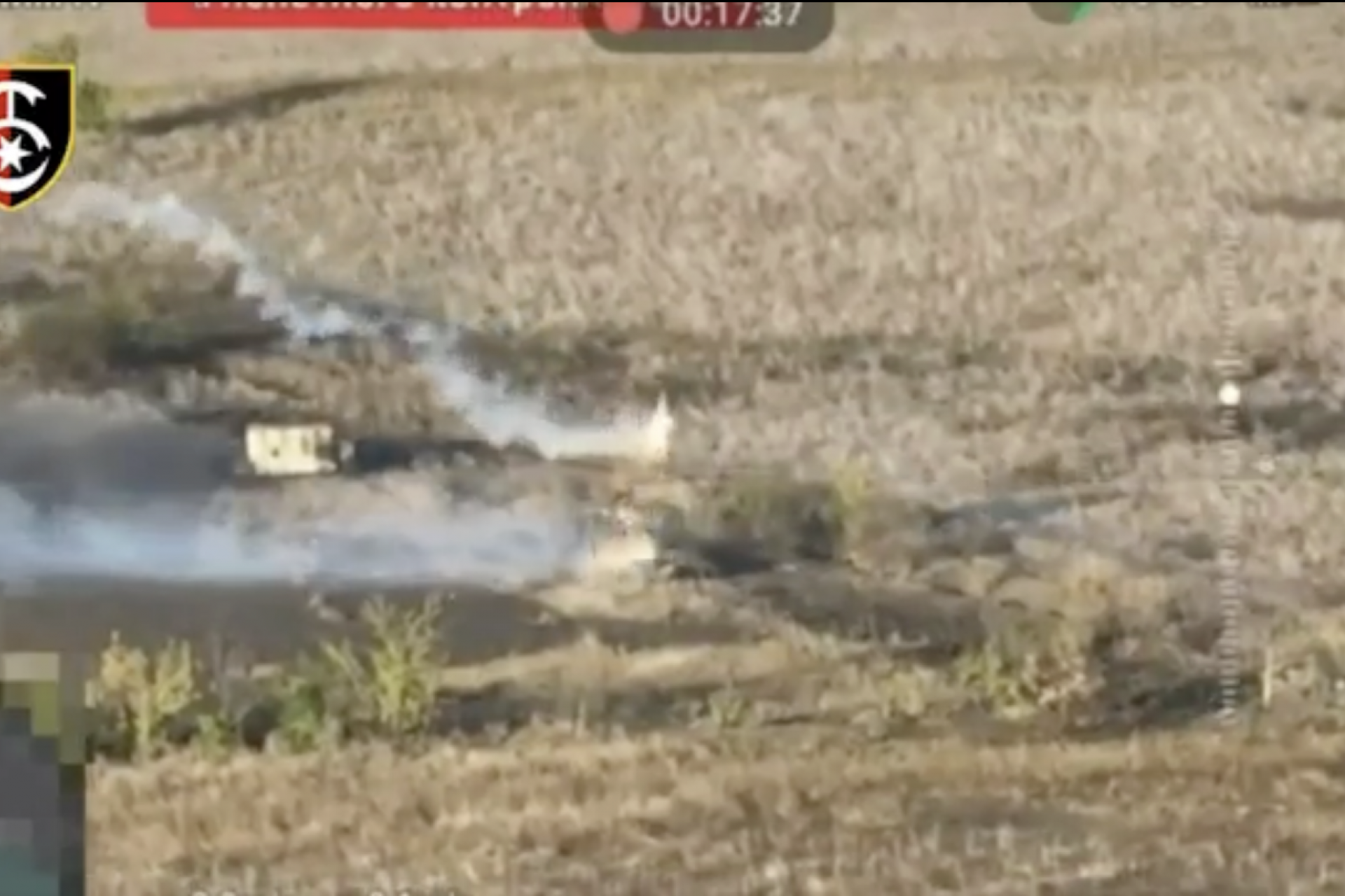 Combat footage shows Ukrainian flamethrower drone taking on a Russian tank
