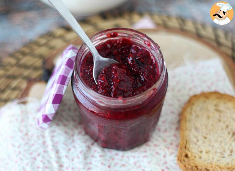 Healthy jam with berries and chia seeds