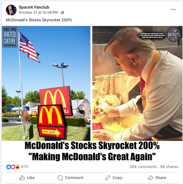 Fact Check: Report McDonald's Stock 'Skyrocketed' After Trump Visited ... Fact Check: Report McDonald's Stock 'Skyrocketed' After Trump Visited ...