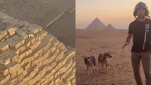 Sorpresa de un parapentista cuando sobrevuela una pirámide de Egipto ... Sorpresa de un parapentista cuando sobrevuela una pirámide de Egipto ...