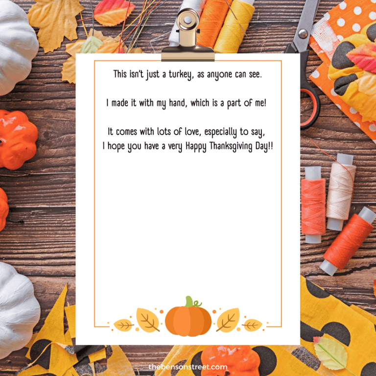 Free Thanksgiving Handprint Poem Printable Craft Template