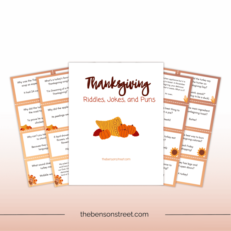 100 Free Printable Thanksgiving Riddles, Jokes, & Puns