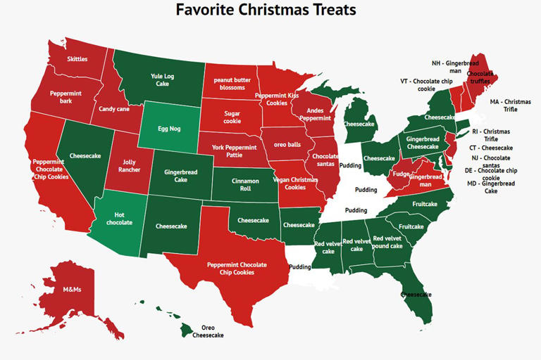This Map Shows Every State’s Favorite Christmas Dessert—Did It Get ... This Map Shows Every State’s Favorite Christmas Dessert—Did It Get ...