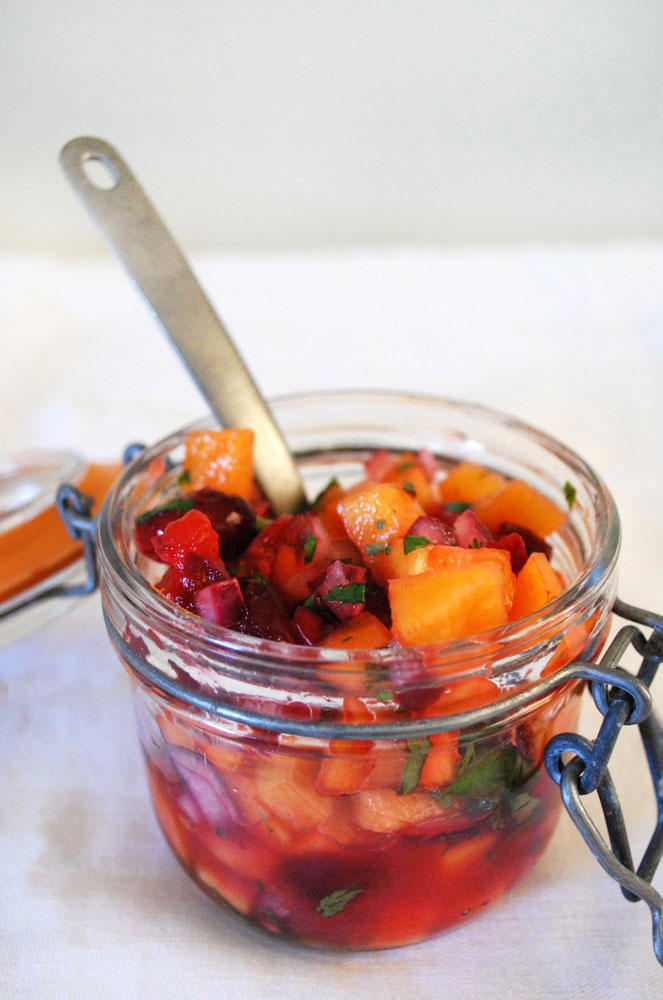Easy Fruit Salsa with Cranberry and Persimmon