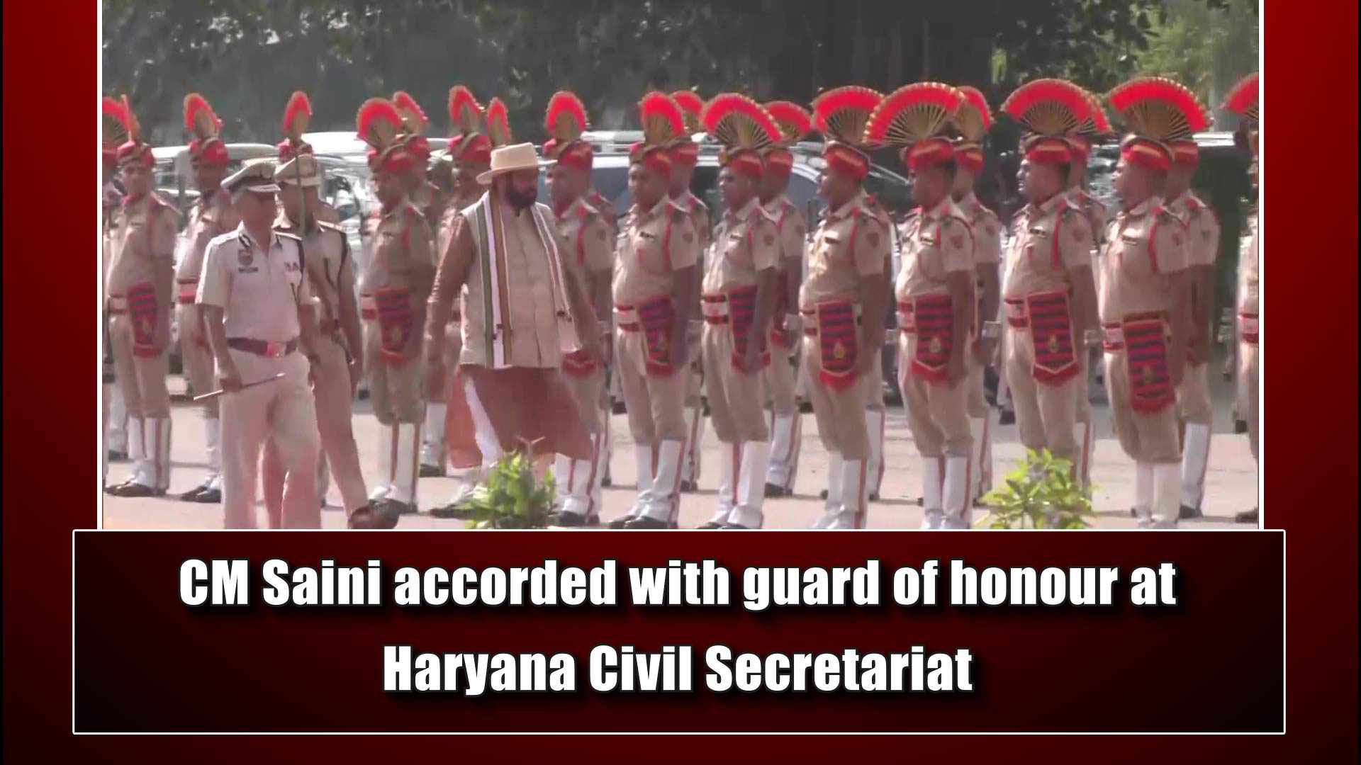 CM Saini accorded with guard of honour at Haryana Civil Secretariat CM Saini accorded with guard of honour at Haryana Civil Secretariat