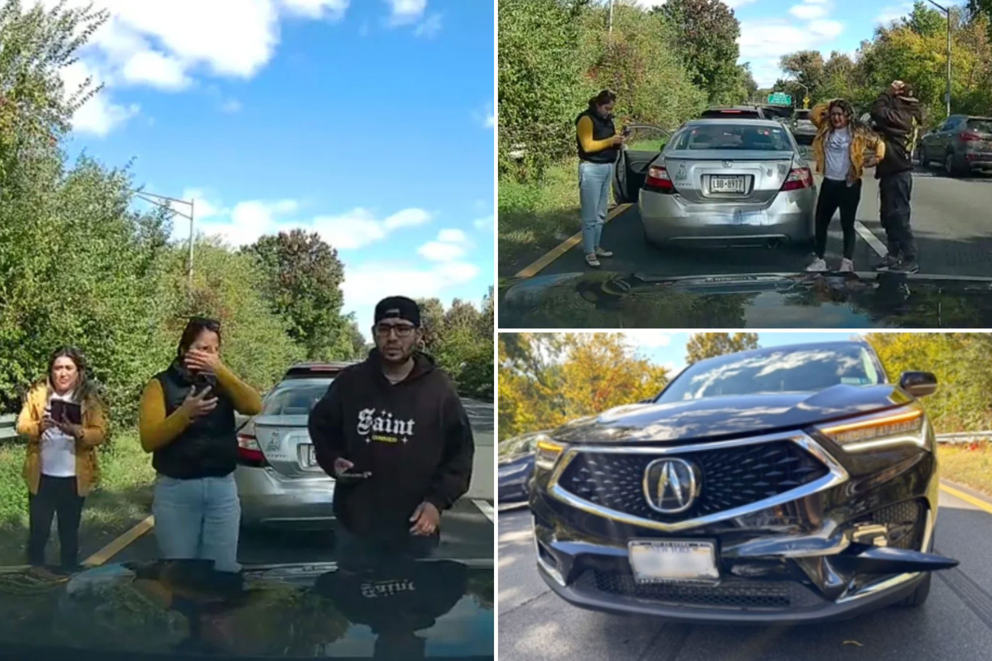 Chaotic footage shows suspected fraudsters reverse into car, fake ... Chaotic footage shows suspected fraudsters reverse into car, fake ...