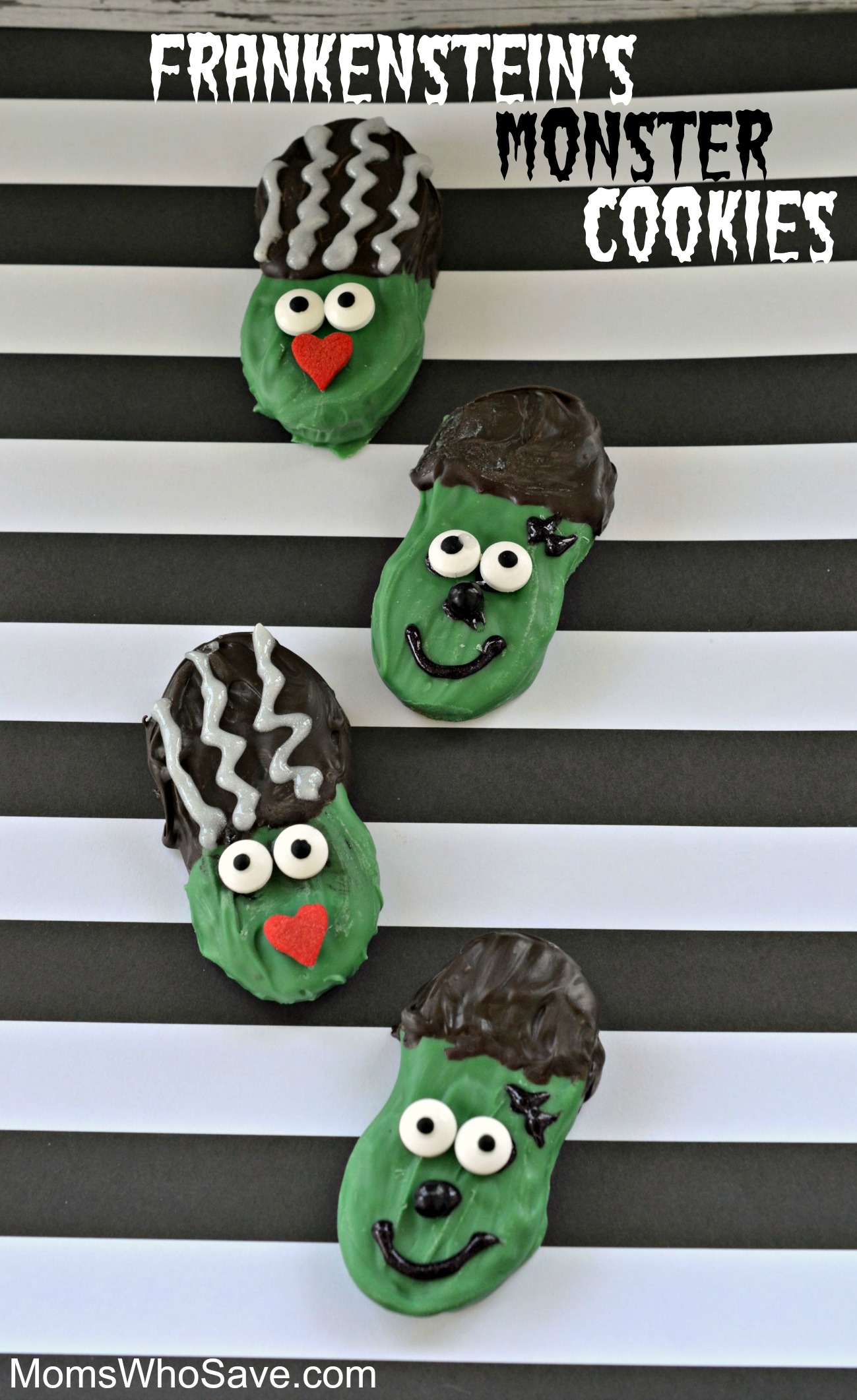 Frankenstein’s Monster & Bride of Frankenstein Cookies (No-Bake, Made ...