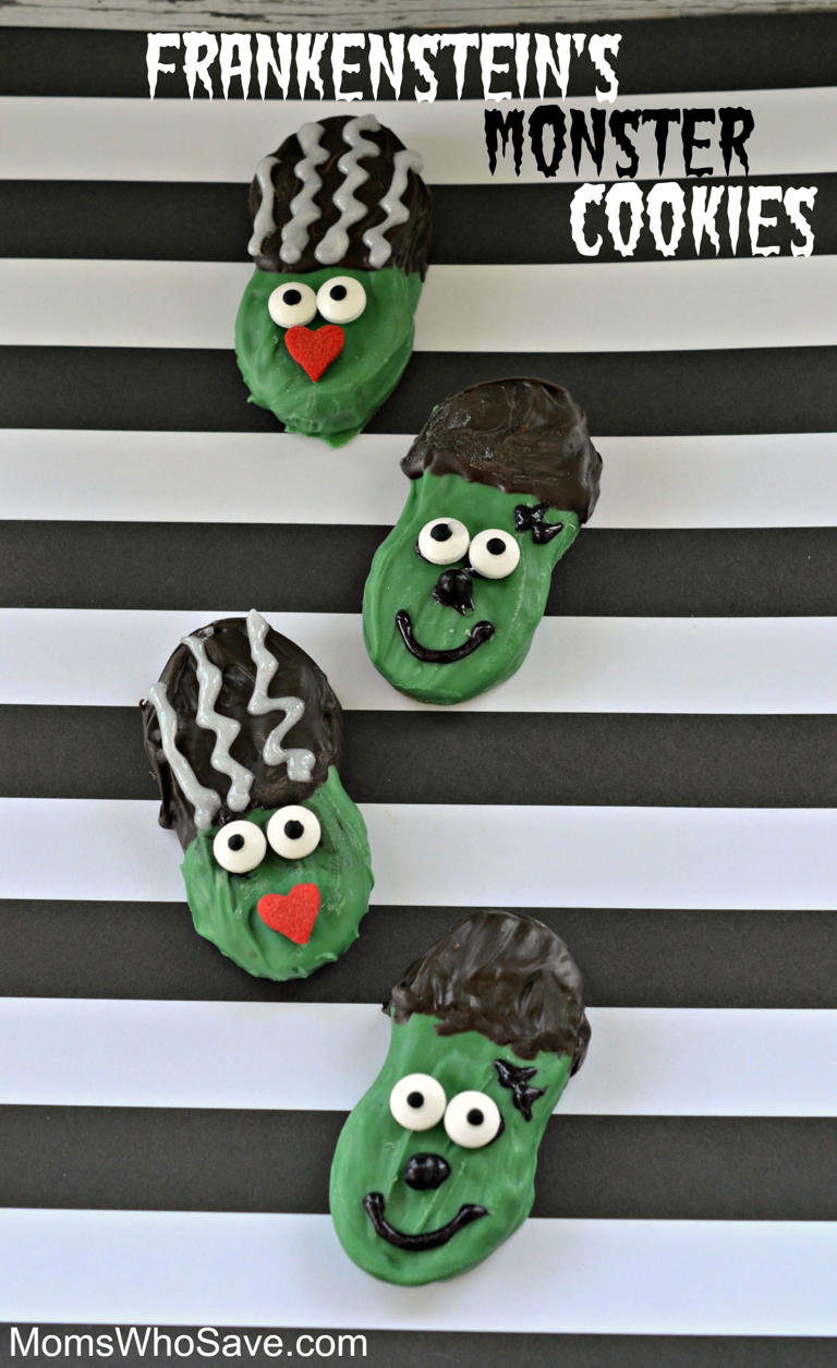 Frankenstein’s Monster & Bride of Frankenstein Cookies (No-Bake, Made ...