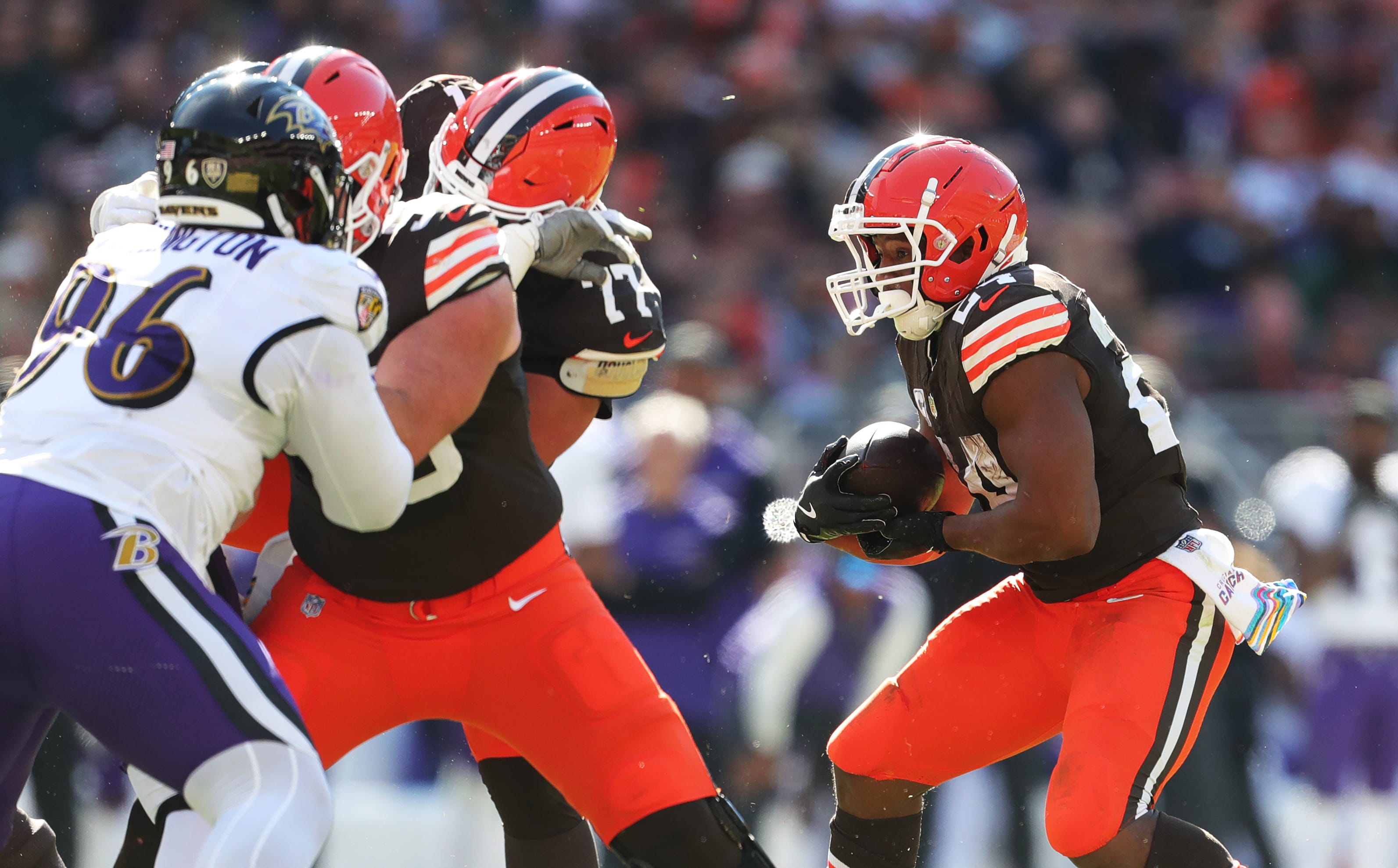 Nick Chubb's Browns career by the numbers as he stands alongside Jim ...