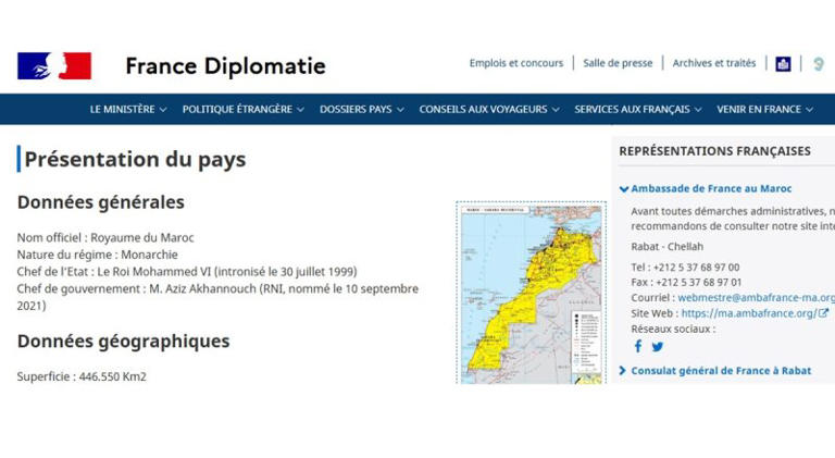 French Foreign Affairs ministry adopts full Morocco map French Foreign Affairs ministry adopts full Morocco map