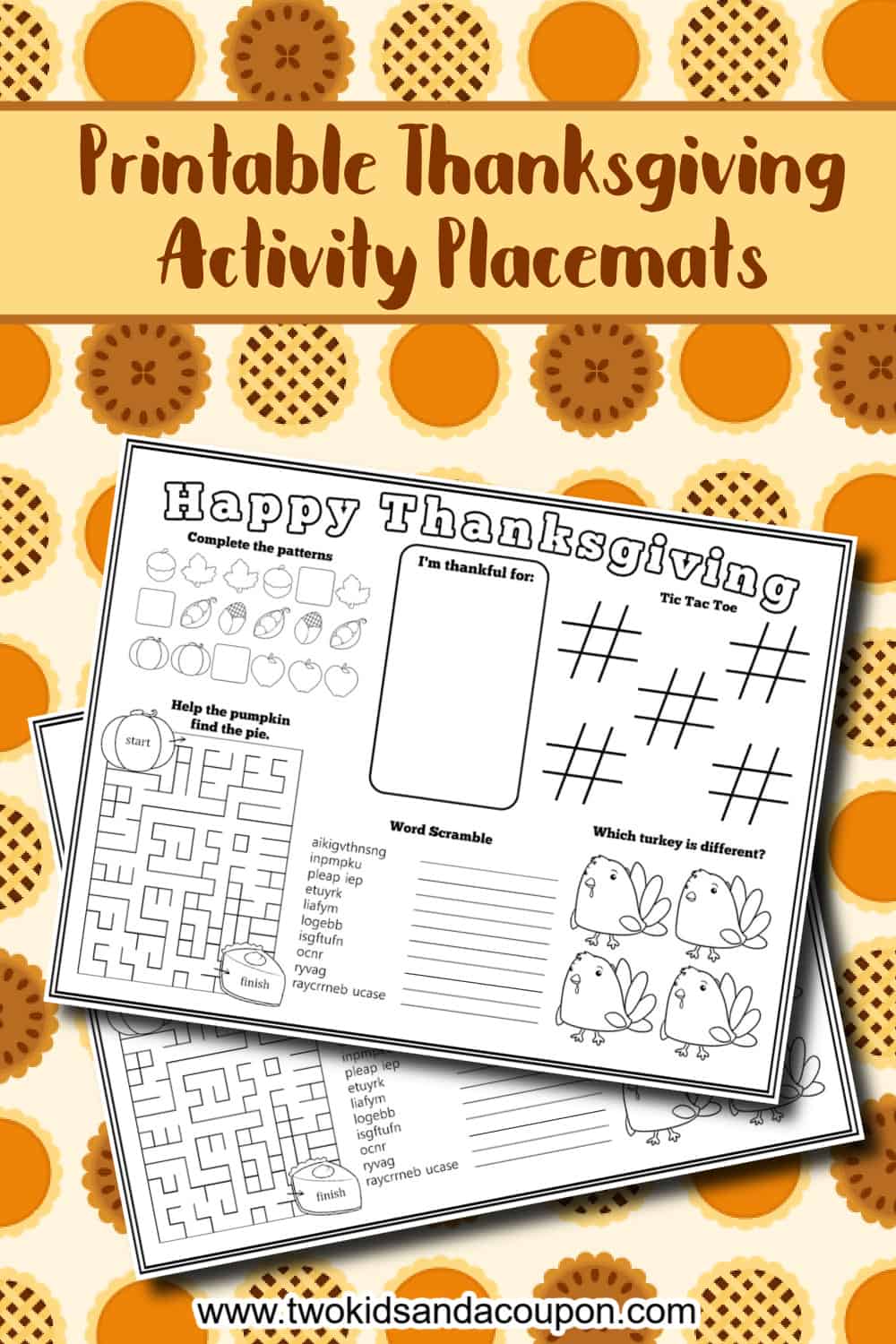 Free Thanksgiving Placemat Printable