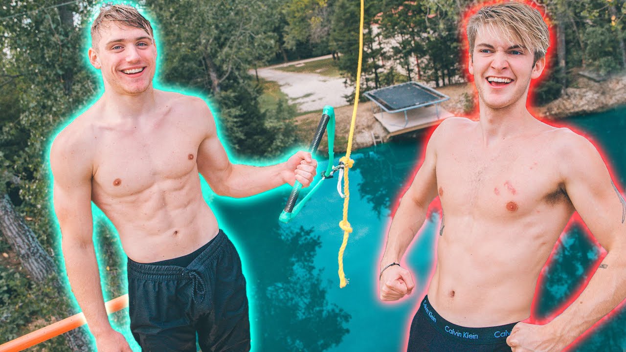 Insane rope swing game of flip stunts tested outdoors