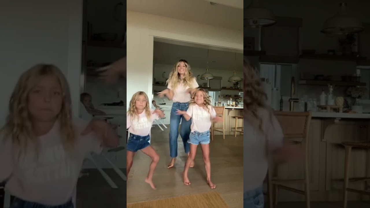 Mother coordinates a viral internet dance routine with her twins