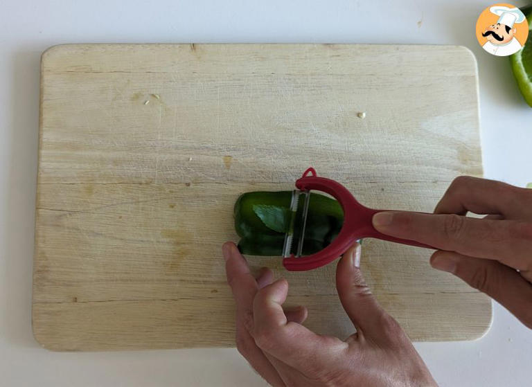 How to peel raw bell peppers?