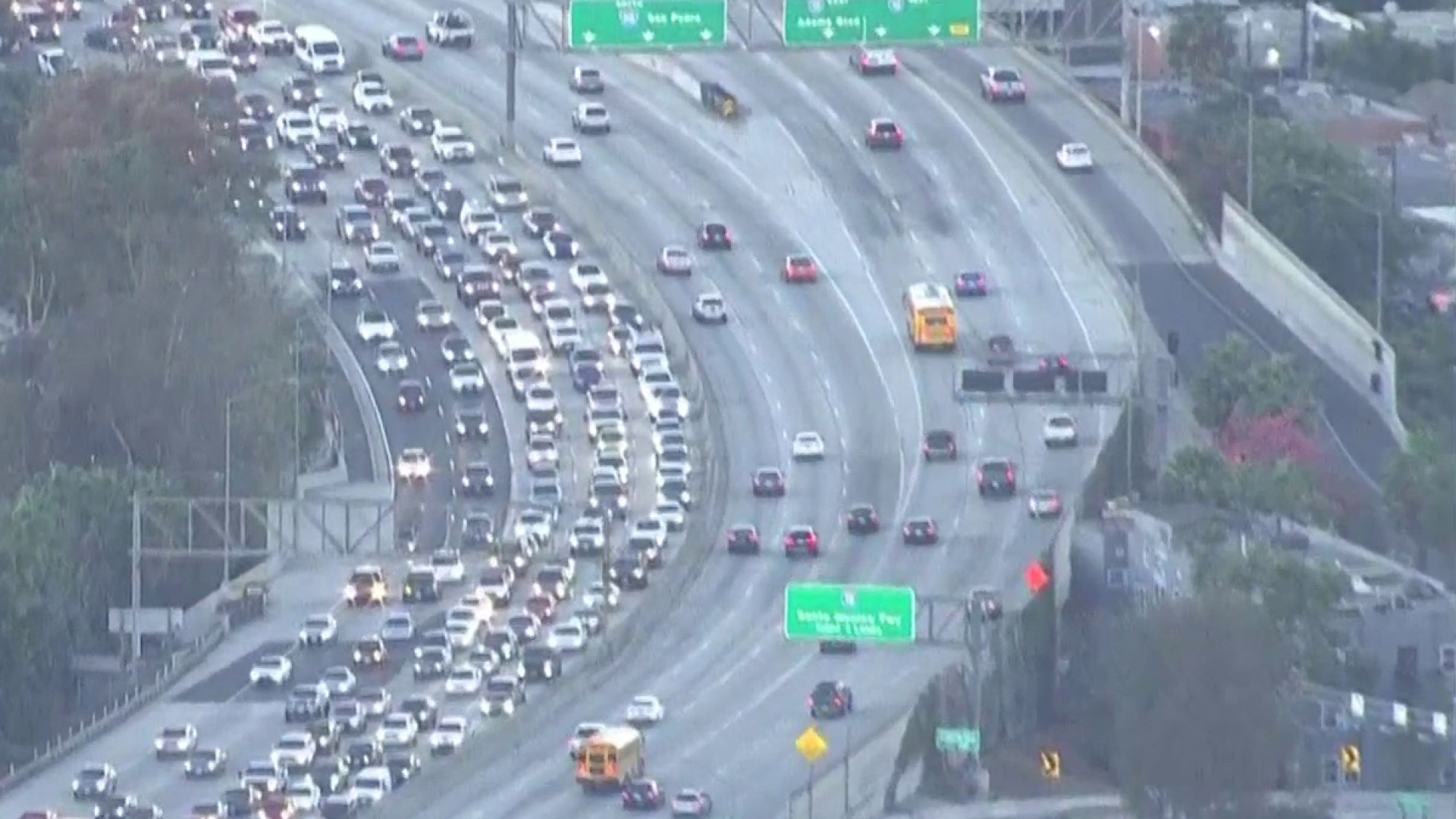 Fatal multi-car crash causes traffic backup on 110 Freeway in downtown LA Fatal multi-car crash causes traffic backup on 110 Freeway in downtown LA
