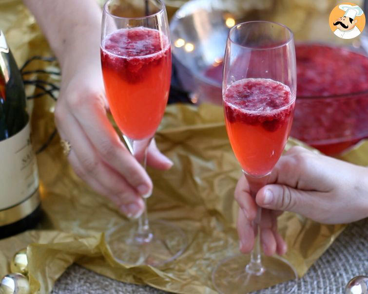Raspberry champagne cocktail